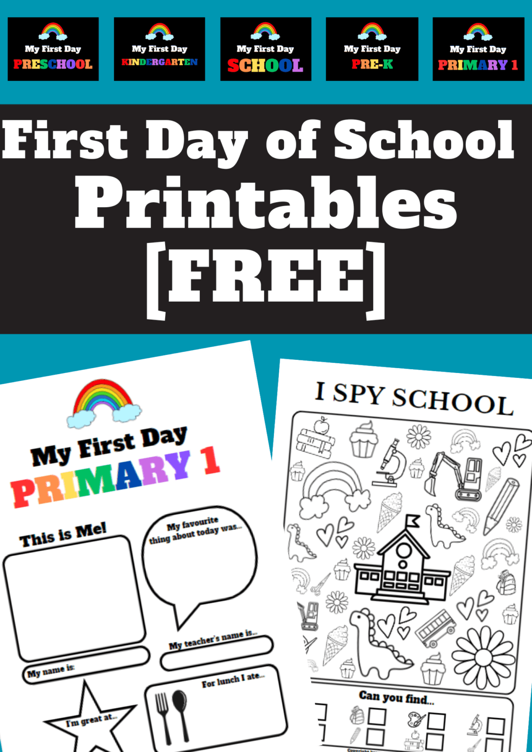 FREE Printable Sign for the First Day of School, Preschool ...