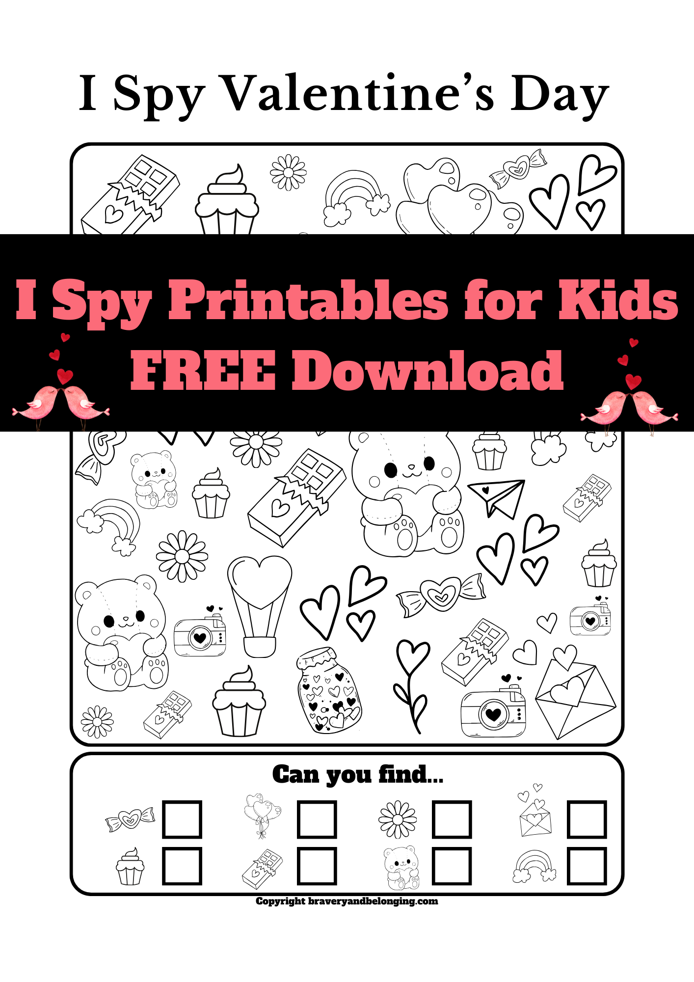 FREE Printable I Spy Valentine's Day Activity