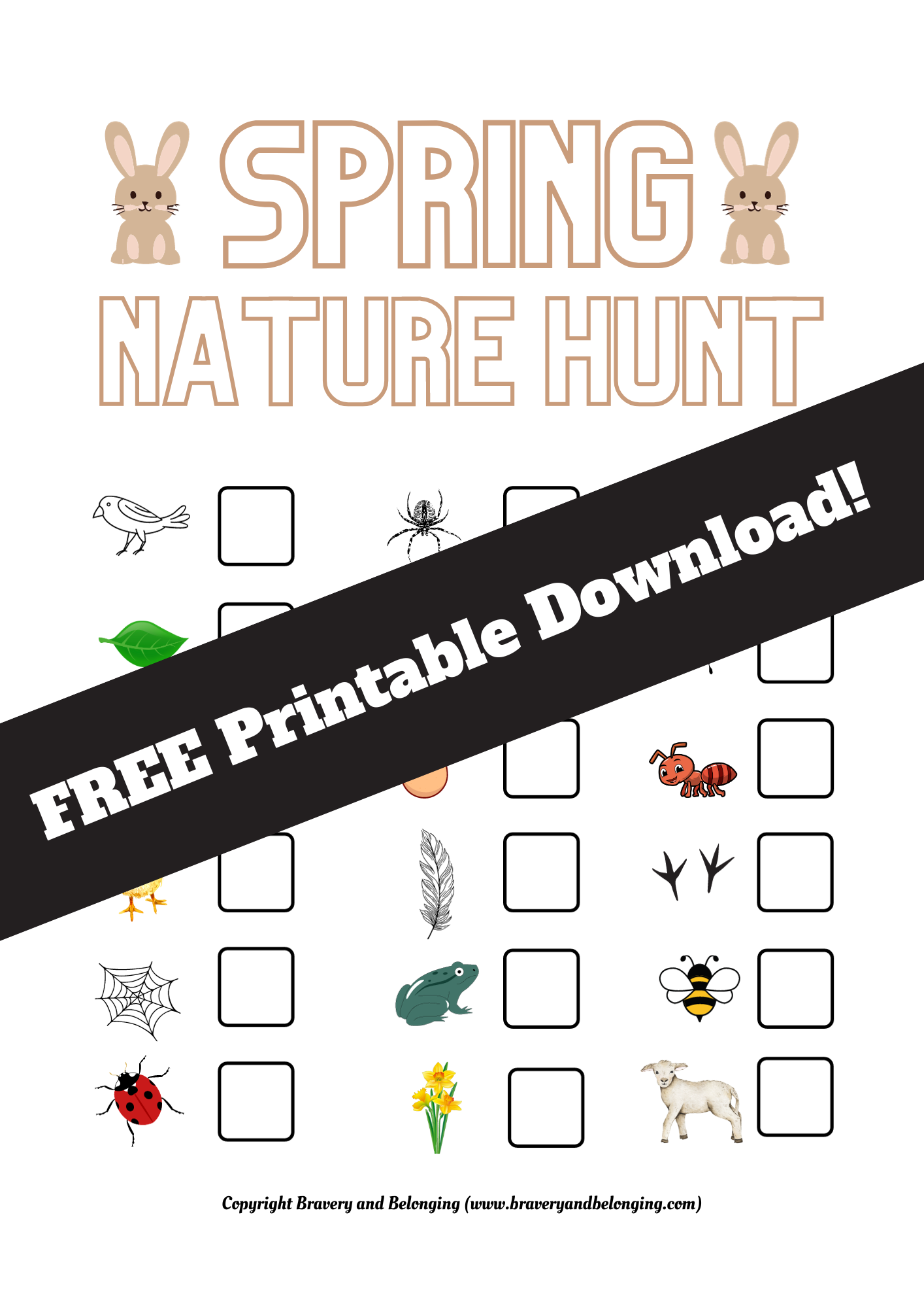 FREE Spring Nature Hunt Printable & Easter Bingo Cards