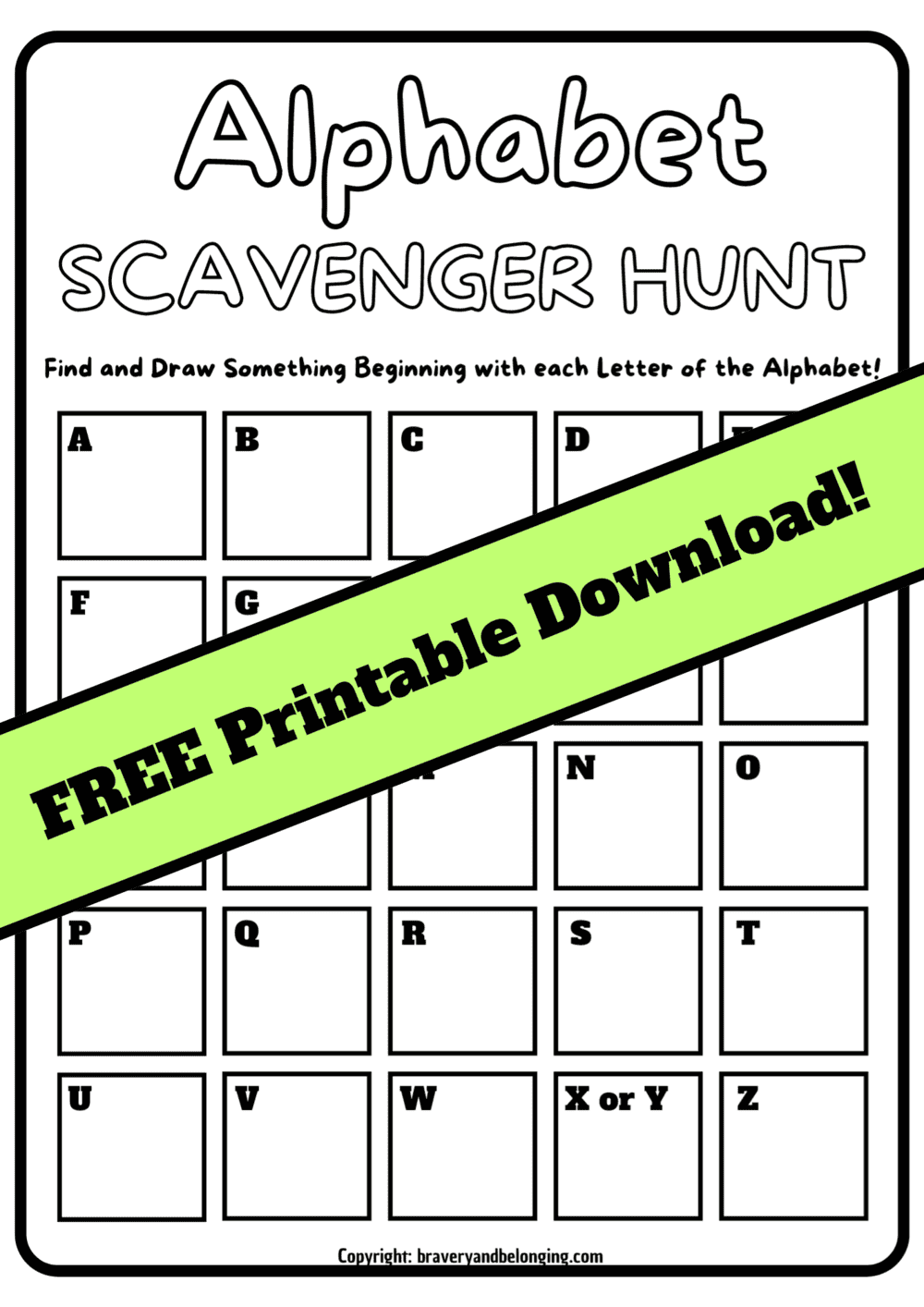 Alphabet Scavenger Hunt PDF Printable [FREE]