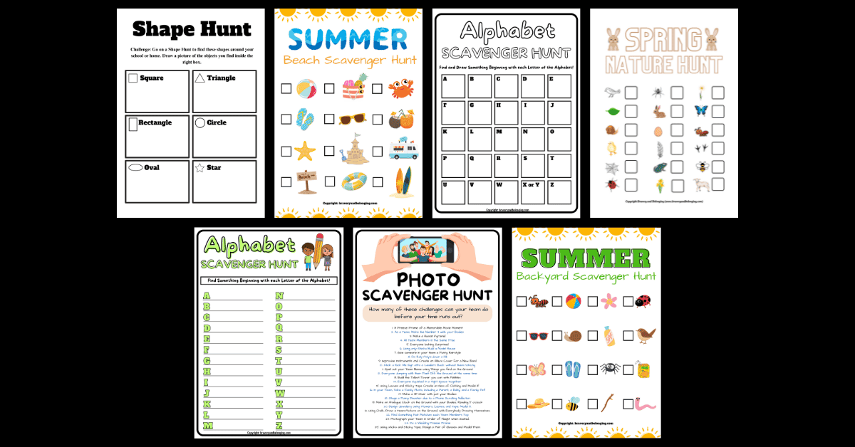 Scavenger Hunt Ideas for Kids : Includes Free Printables