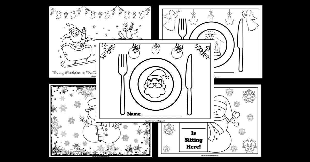 Free Printable Christmas Placemats for Kids to Color