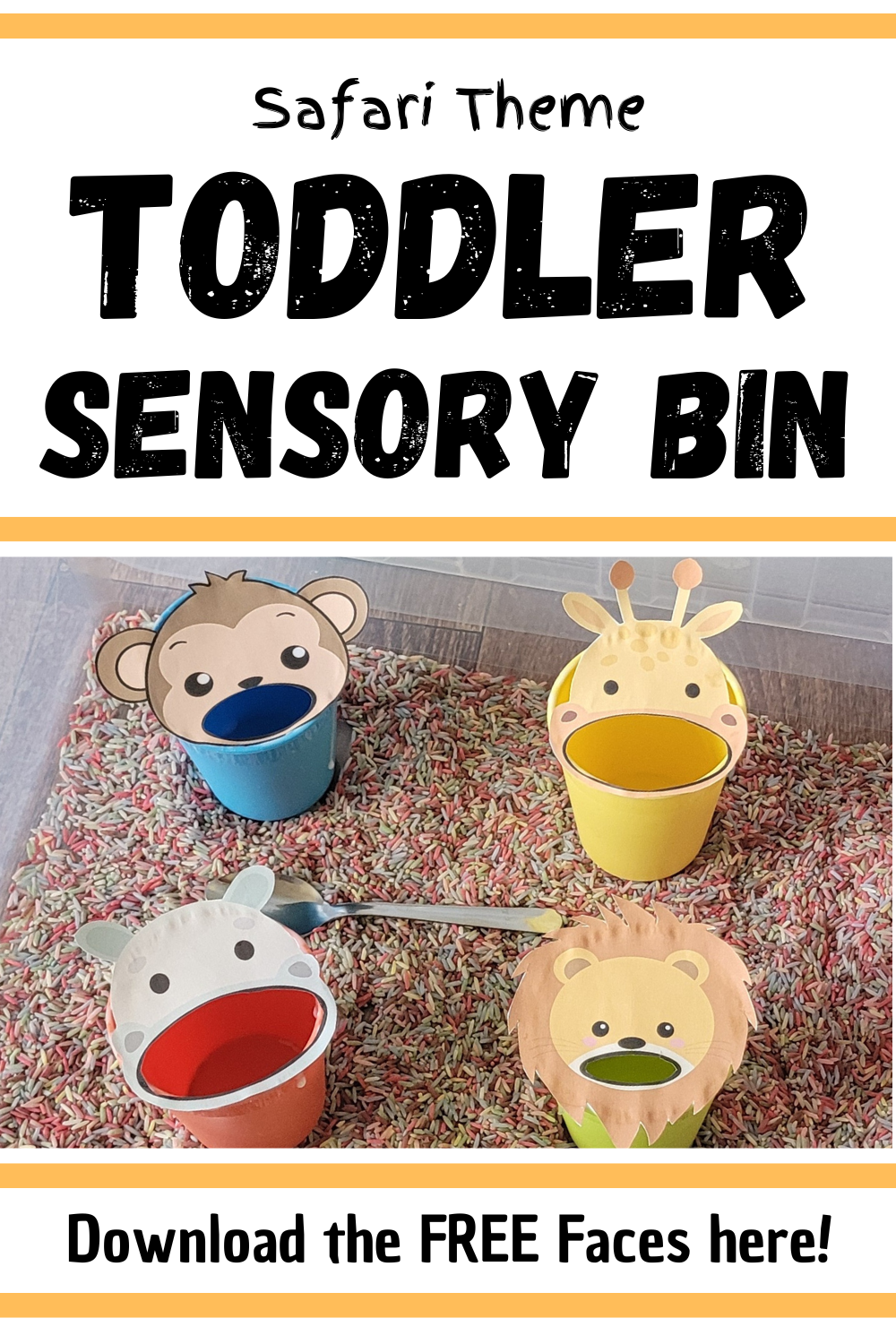Feed the Safari Animals Sensory Bin