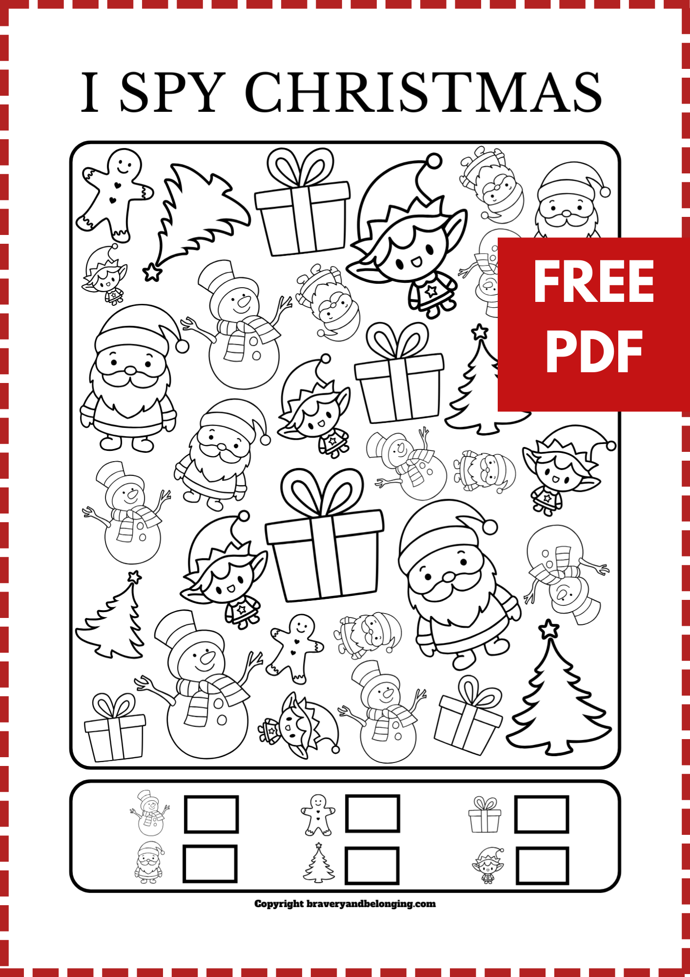Christmas I Spy Printables for Kids Free PDF