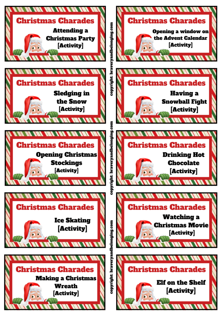 Christmas Charades for Kids [Free Printable]
