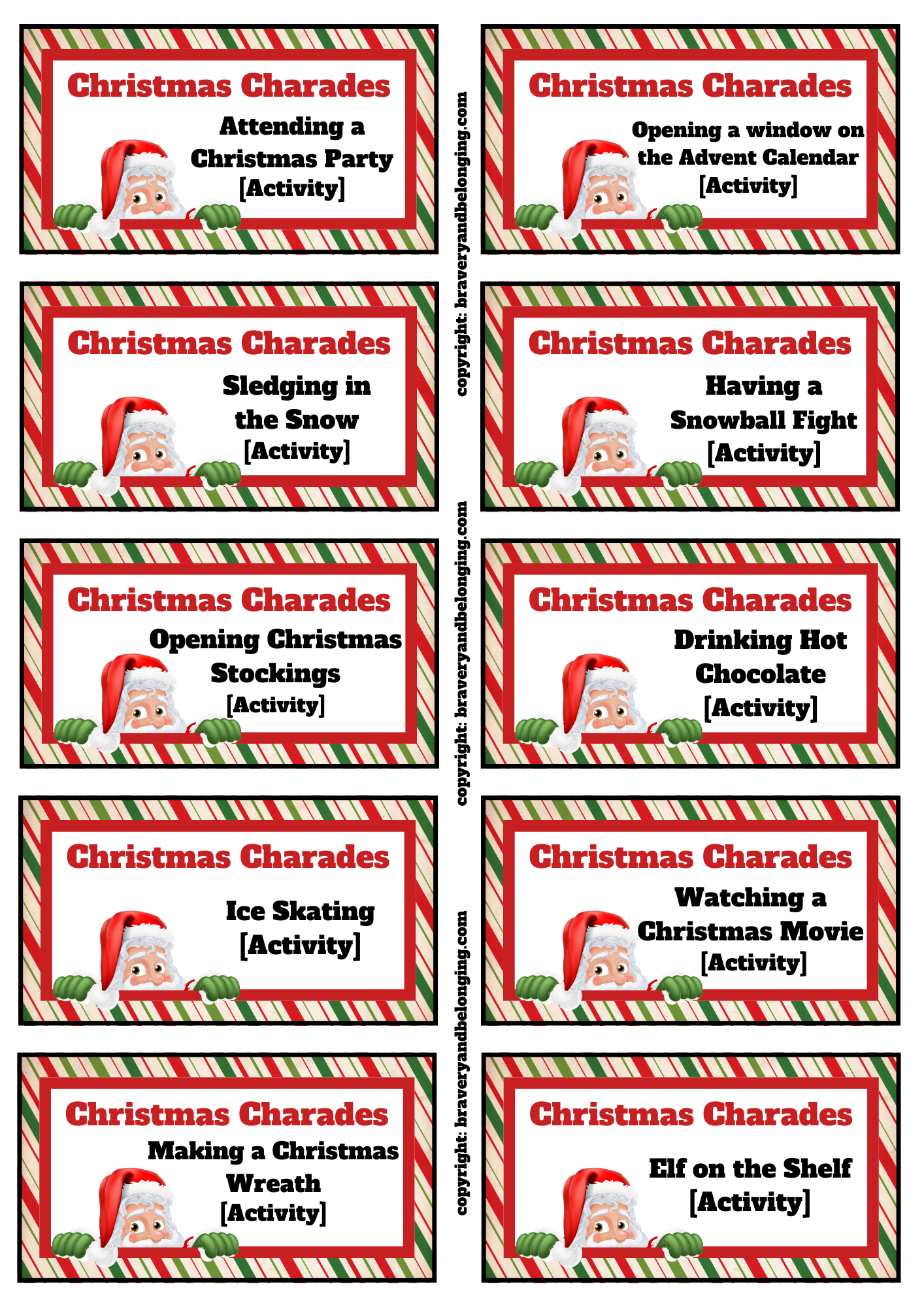 Christmas Charades for Kids [Free Printable]