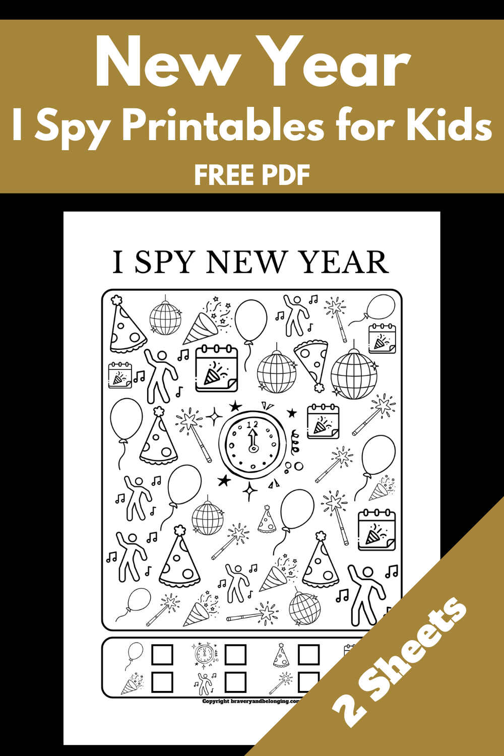 New Year I Spy Printables for Kids FREE PDF