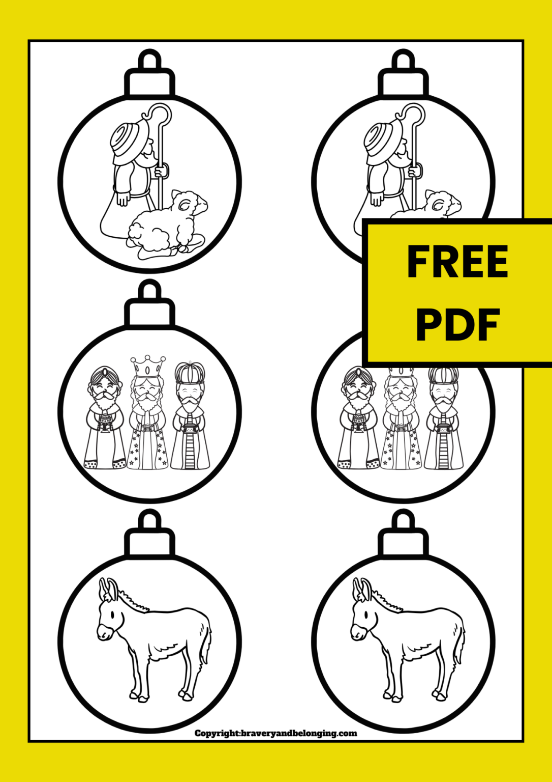 Christmas Baubles Printable FREE PDF