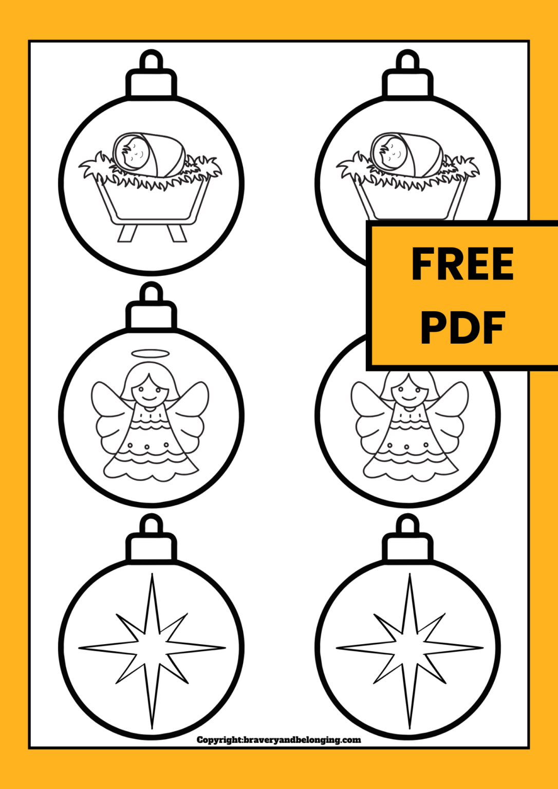 Christmas Baubles Printable FREE PDF