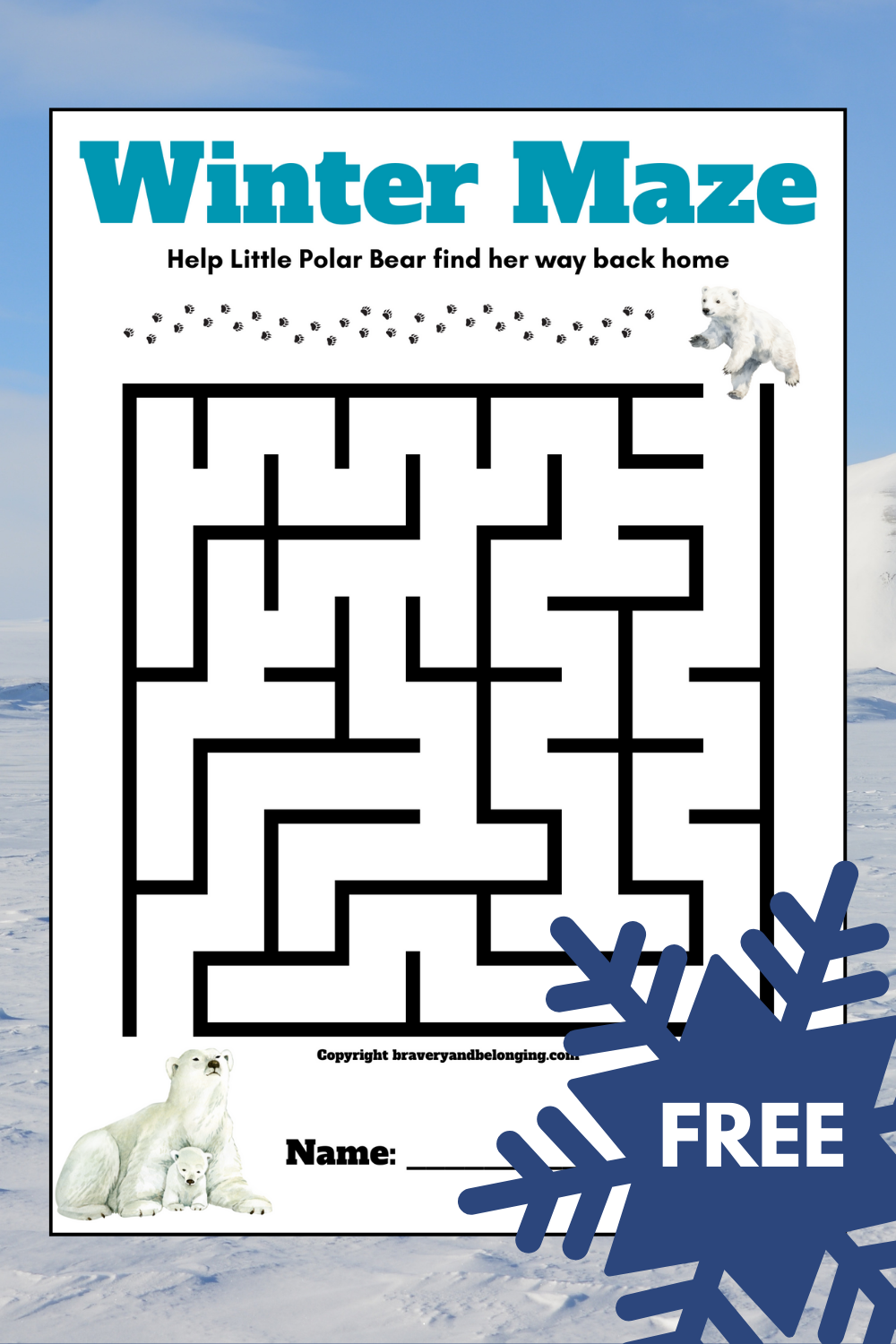 FREE Preschool Winter Printables