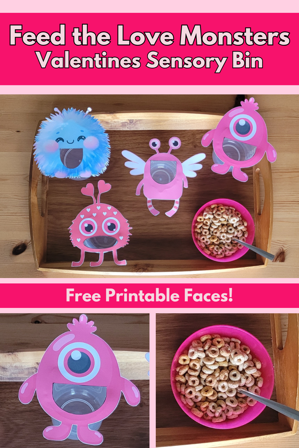Valentines Day Sensory Bin : Feed the Love Monsters
