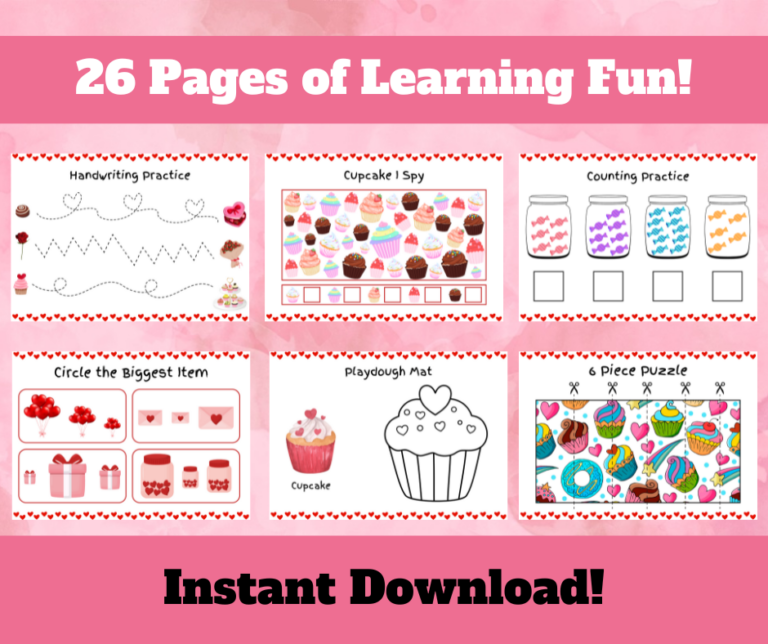 Valentines Shapes Preschool Activity with Free Printable