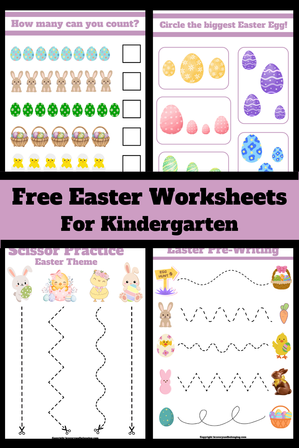 Free Easter Kindergarten Worksheets