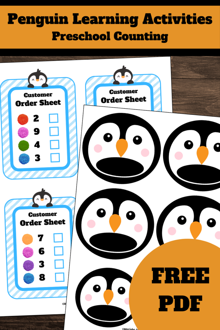 Penguin Sensory Bin & FREE Printable Penguin Counting Activities