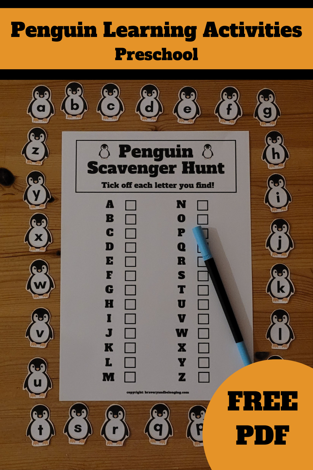 Penguin Learning Activities (+ FREE Penguin Letters Preschool Printable)