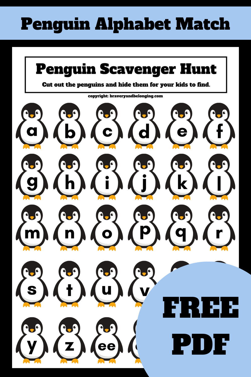 Penguin Learning Activities (+ FREE Penguin Letters Preschool Printable)