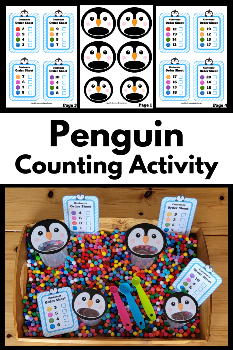 Penguin Sensory Bin & FREE Printable Penguin Counting Activities