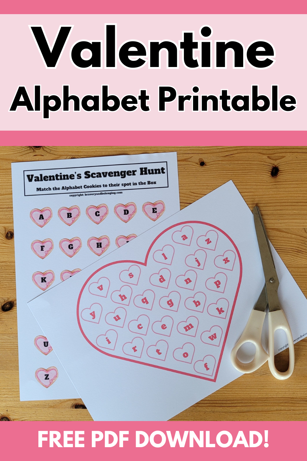 Free Printable Valentine Alphabet Match Activity