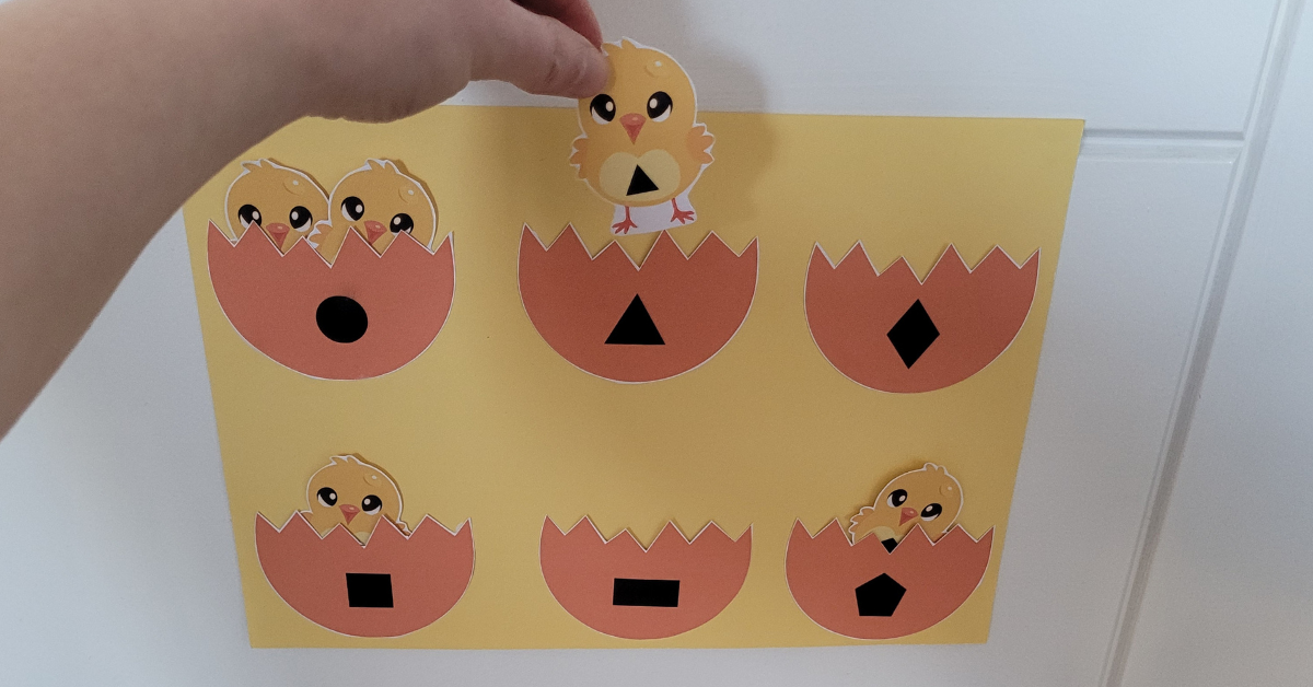 FREE Spring Shapes Matching Hatching Chicks Printable for Shapes Activities
