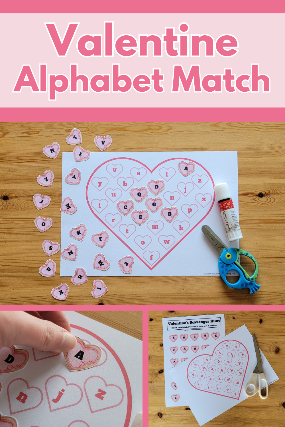 Free Printable Valentine Alphabet Match Activity