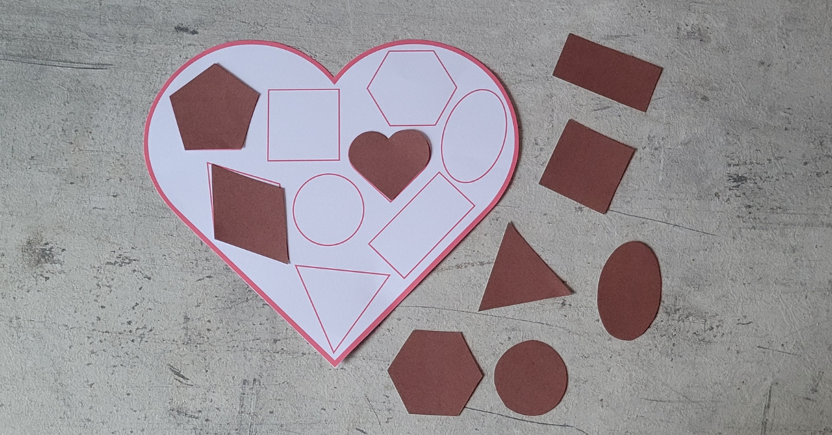 Valentines Shapes Preschool Activity with Free Printable