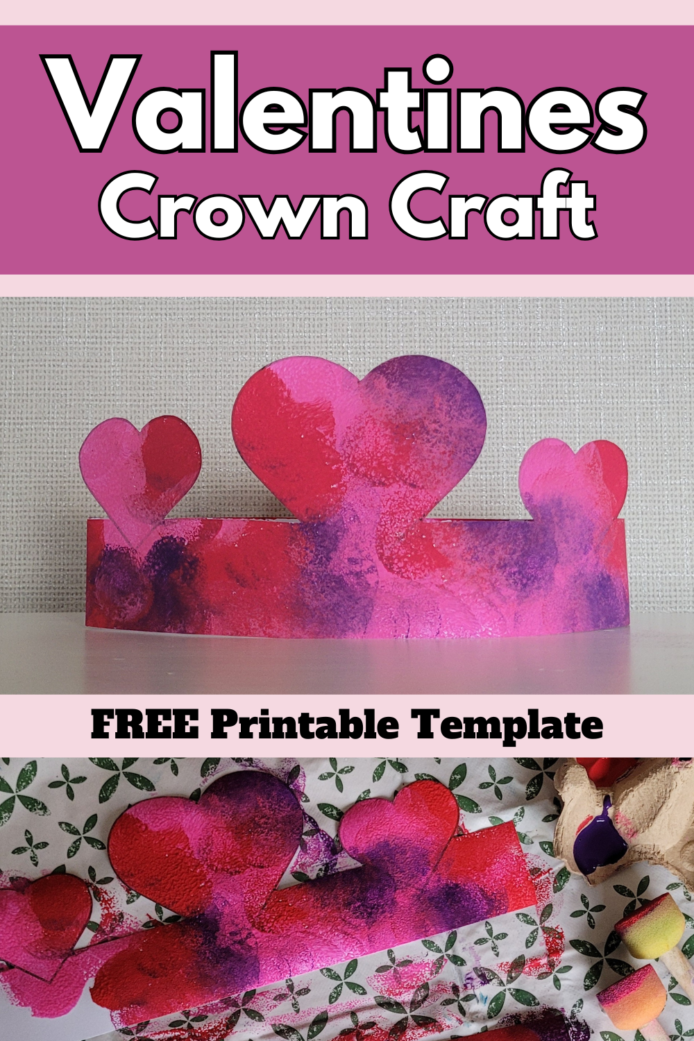 Valentines Crown Craft for Kids