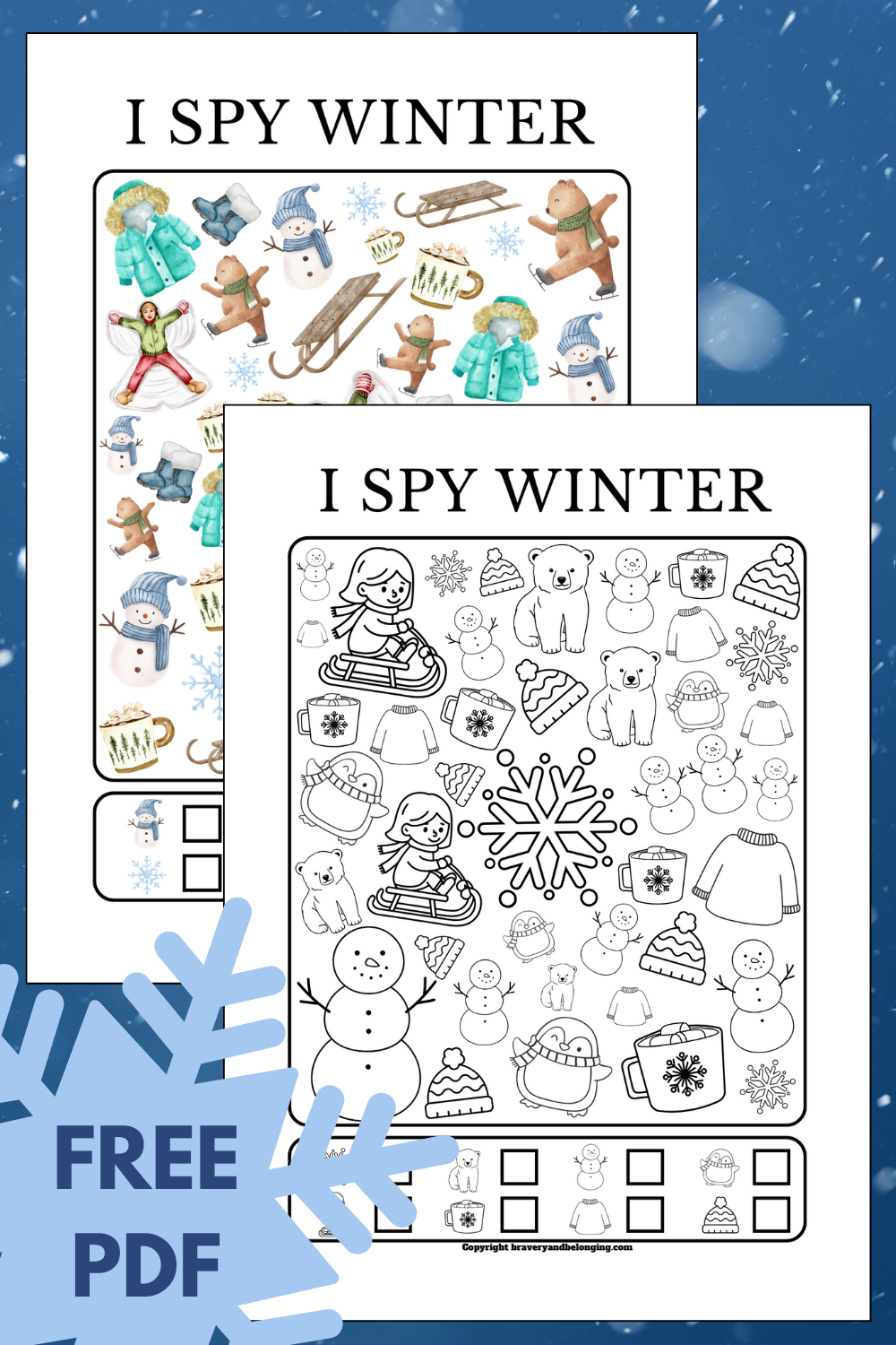 I Spy Printables for Kids Free Winter Themed Activity Sheets