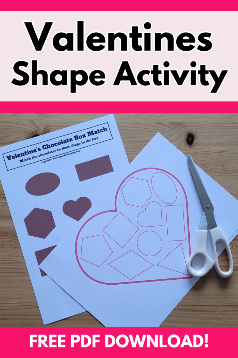 Valentines Shapes Preschool Activity with Free Printable