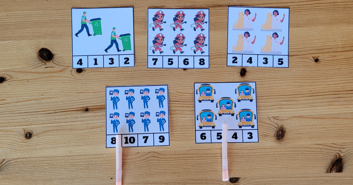 Community Helpers Counting Activities Preschool Kids will love!