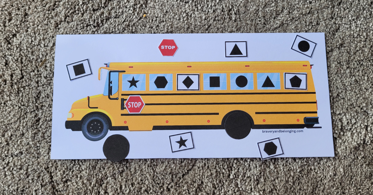 Bus Shapes Activity for Preschool [FREE Printable]