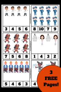Community Helpers Counting Activities Preschool Kids will love!