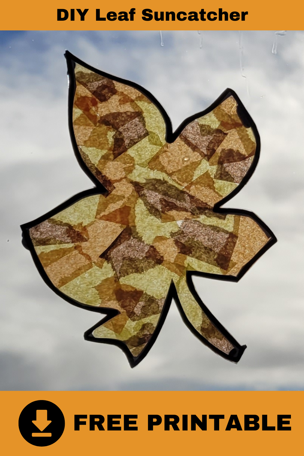 Fall Leaf Suncatcher Craft for Kids [Free Templates]