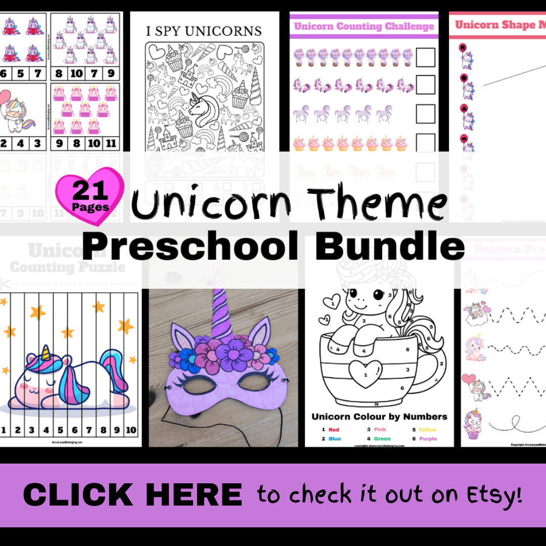 FREE Unicorn Preschool Worksheets