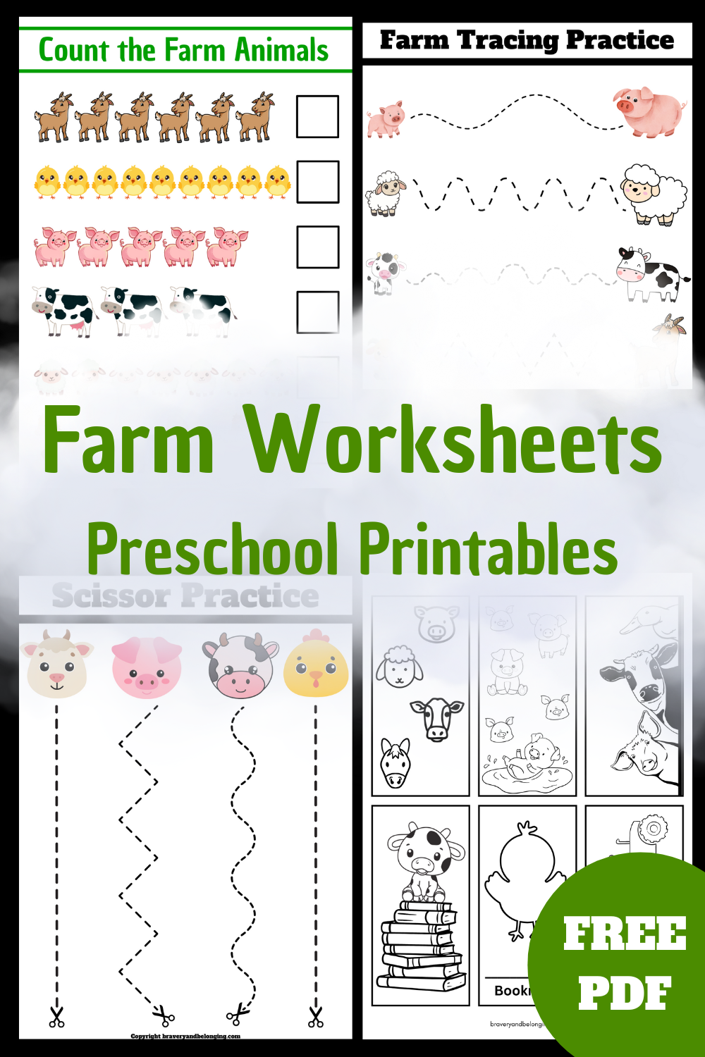 Free Farm Worksheets Preschool Kids will LOVE!