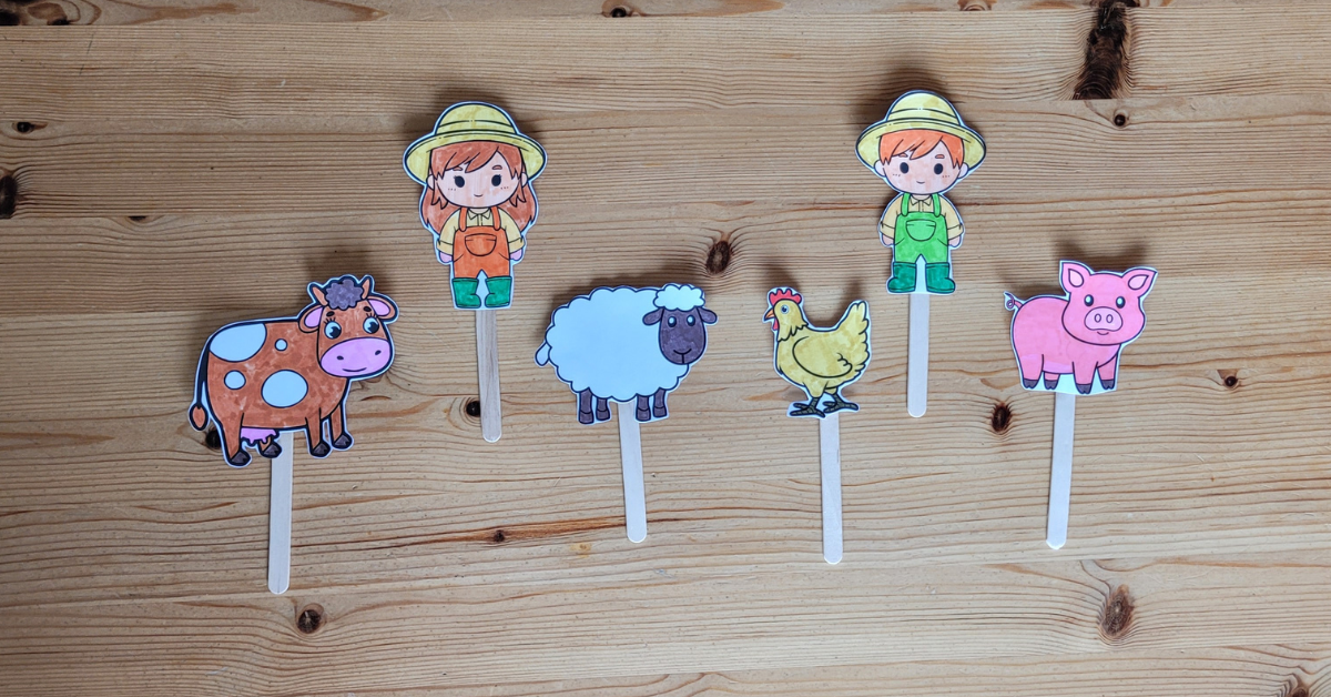 Farm Puppets Free Printable Craft