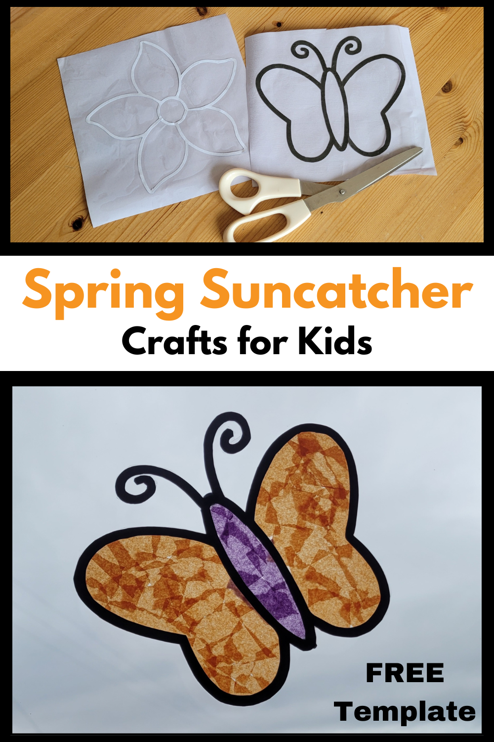 Spring Suncatcher Crafts for Kids [with Free Printable Template]