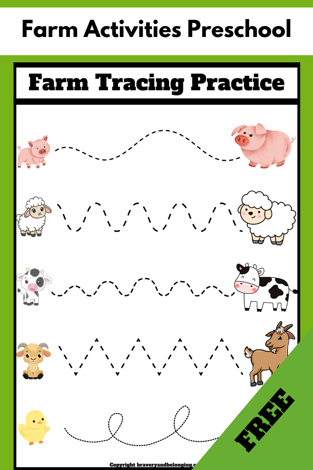Free Farm Worksheets Preschool Kids will LOVE!