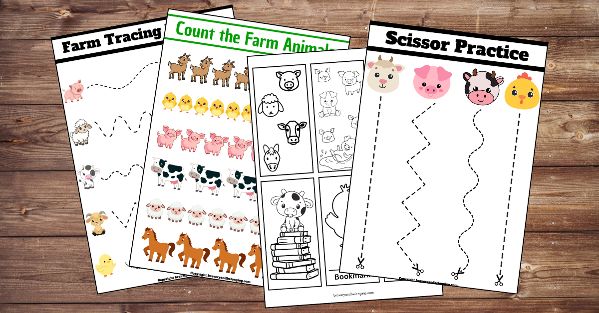 Free Farm Worksheets Preschool Kids will LOVE!