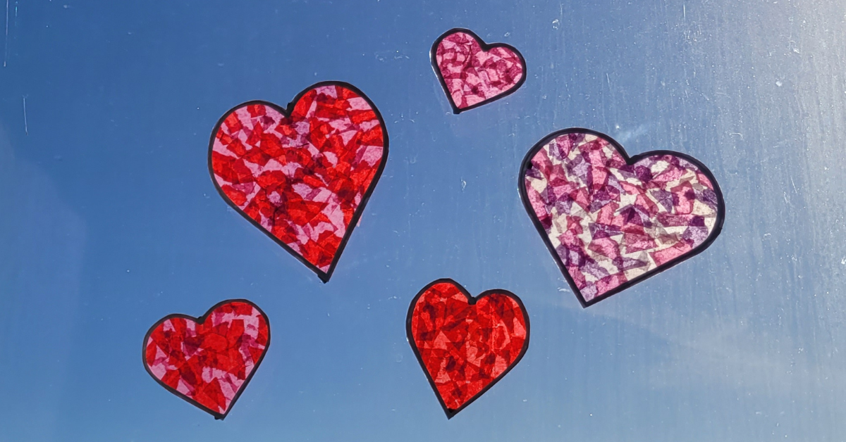 Easy Heart Suncatchers for Kids [FREE Templates]