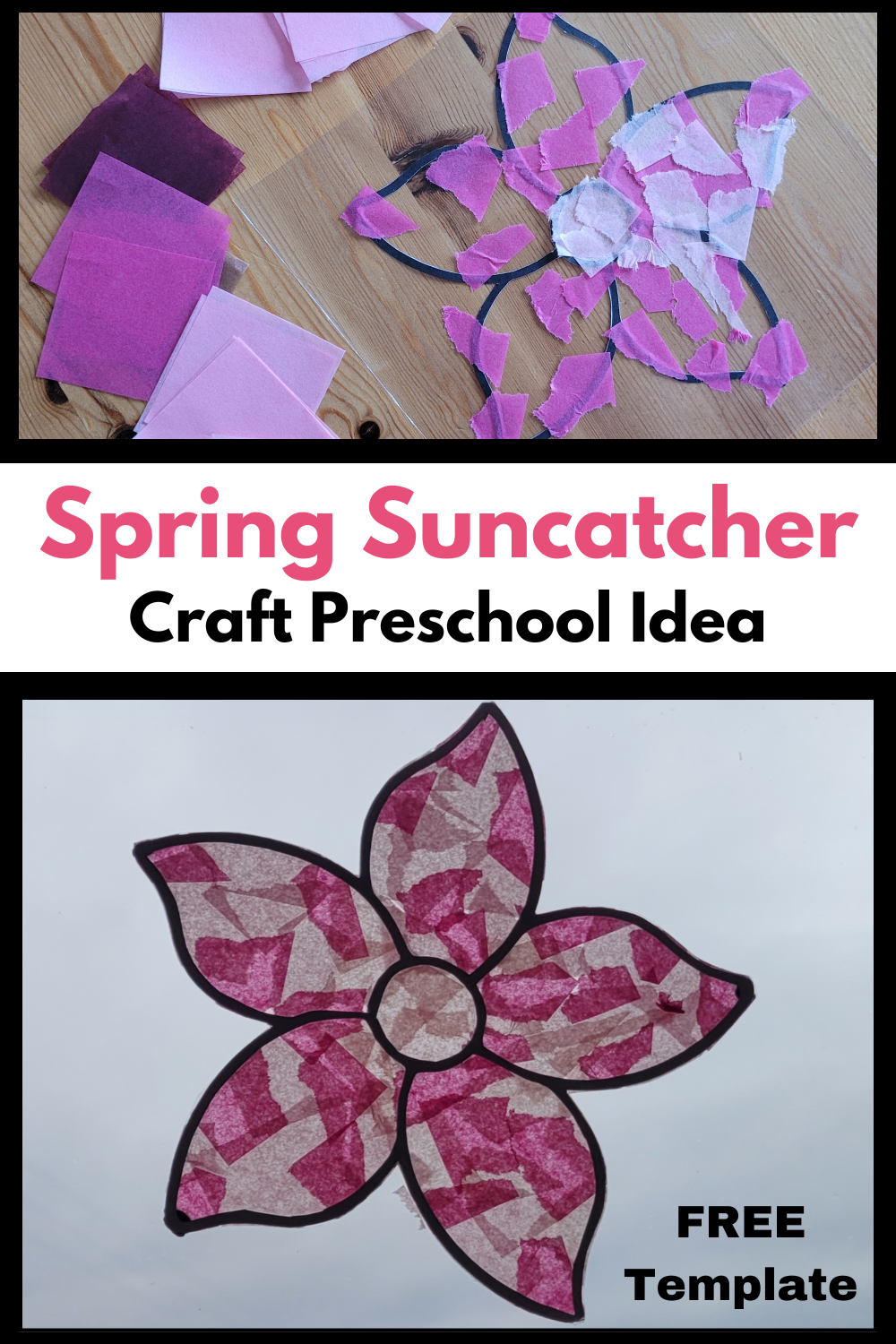 Spring Suncatcher Crafts for Kids [with Free Printable Template]