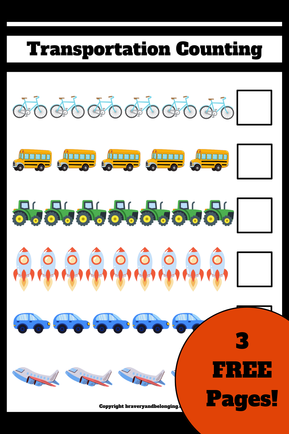 Transportation Preschool Worksheets