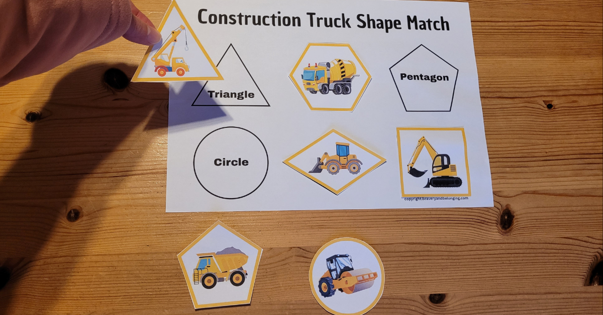 Construction Shapes Activity [Free Printable]