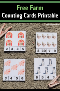 Farm Clip and Count Cards Free Printables