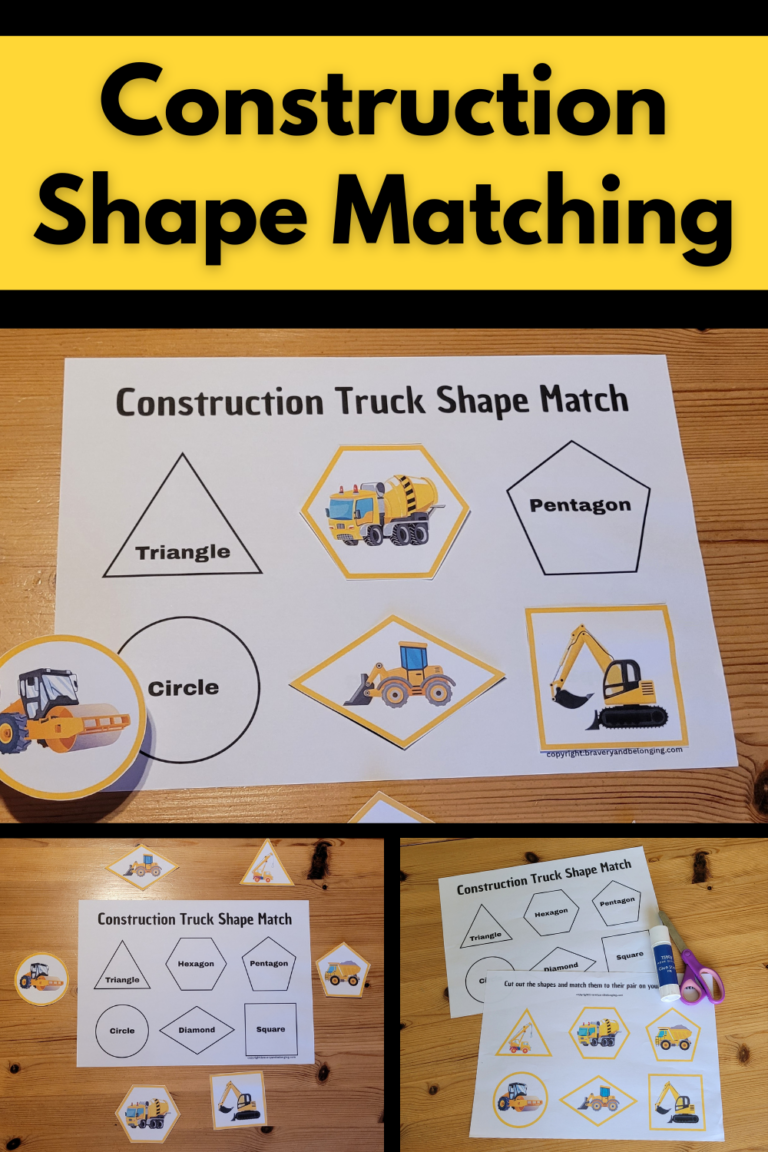 Construction Shapes Activity [Free Printable]