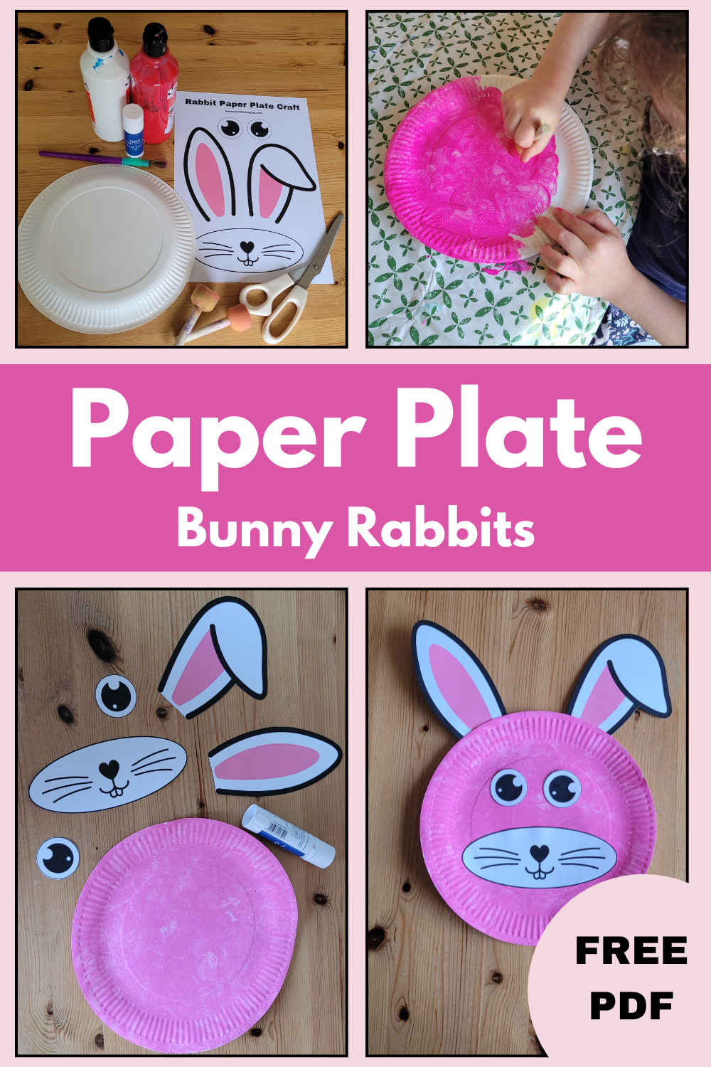 Bunny Paper Plate Craft with FREE Printable