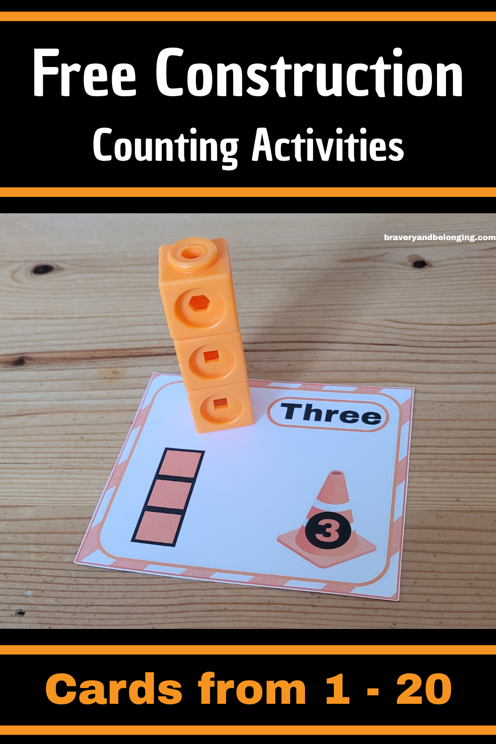Free Construction Counting Cards 1-20