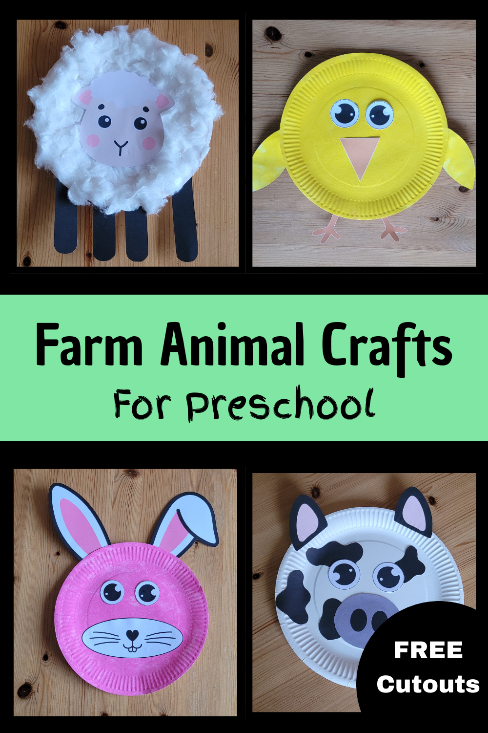 Farm Animals Paper Plate Crafts for Kids [With FREE Templates]