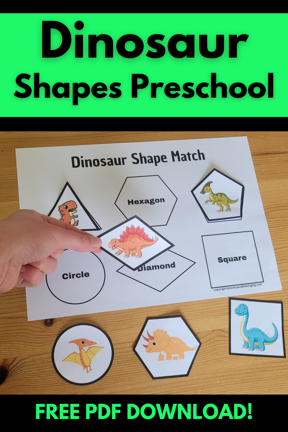 Dinosaur Shapes Activity [Free Printable]