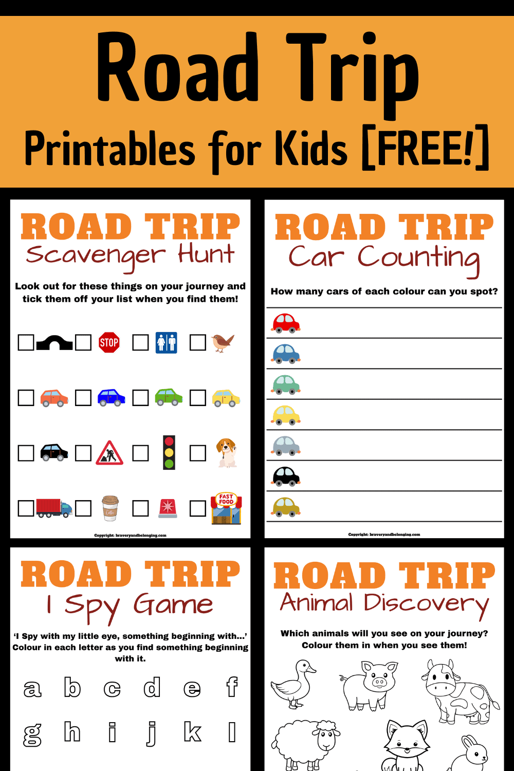 6 FREE Road Trip Printables for Kids