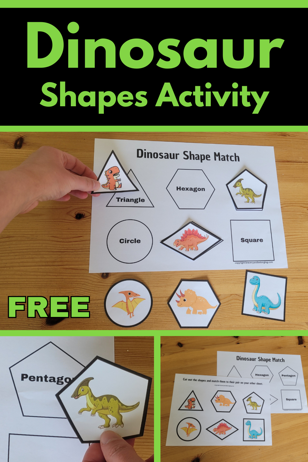 Dinosaur Shapes Activity [Free Printable]